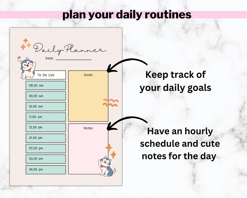 Daily Planner Digital Planner Printable Planner Ipad - Etsy