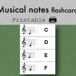 Musical Notes and Symbols Flashcards - Printable - Learn Music Notation ...
