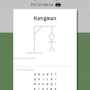 Hangman Game Printout - Etsy