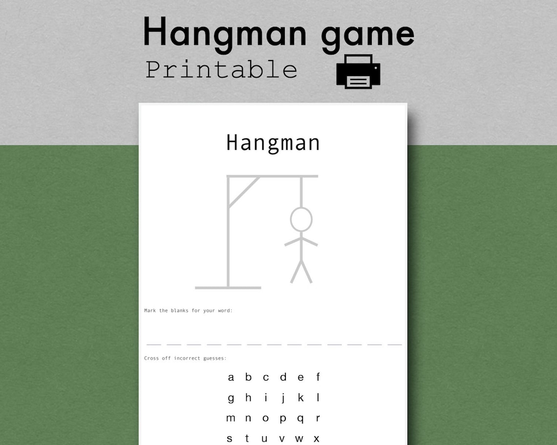 Hangman Game Printout - Etsy