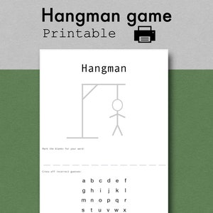 Hangman Game Printout - Etsy