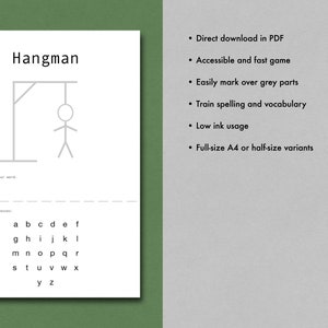 Hangman Game Printout - Etsy