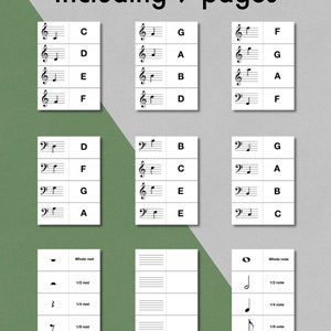 Musical Notes and Symbols Flashcards - Printable - Learn Music Notation ...