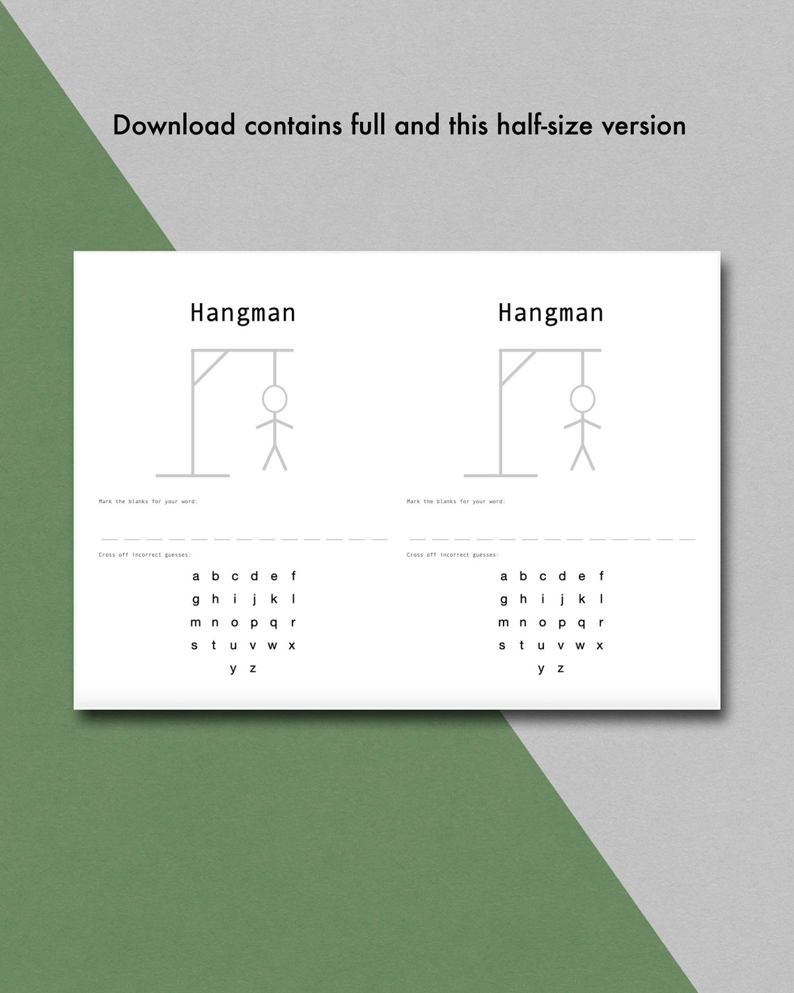 Hangman Game Printout - Etsy