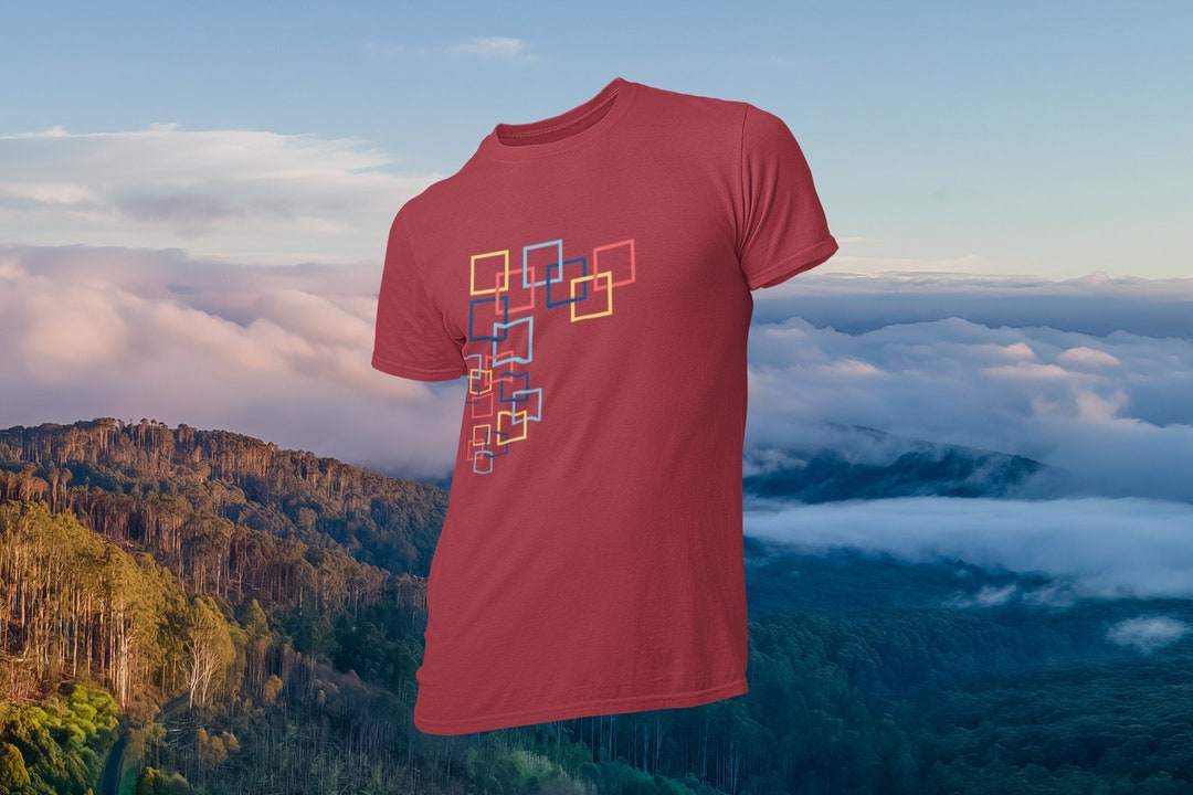 Geometric Woven Squares Female Short Sleeve Tee Male Geometric T Shirt ...