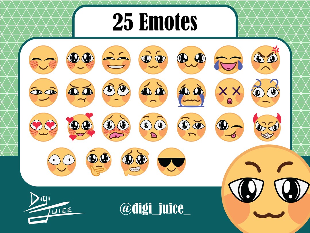 25 Cute Yellow General Default Emotes - Etsy