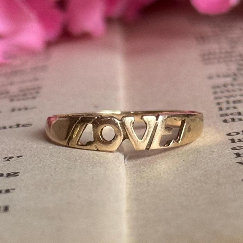 Gold Love Ring - Etsy