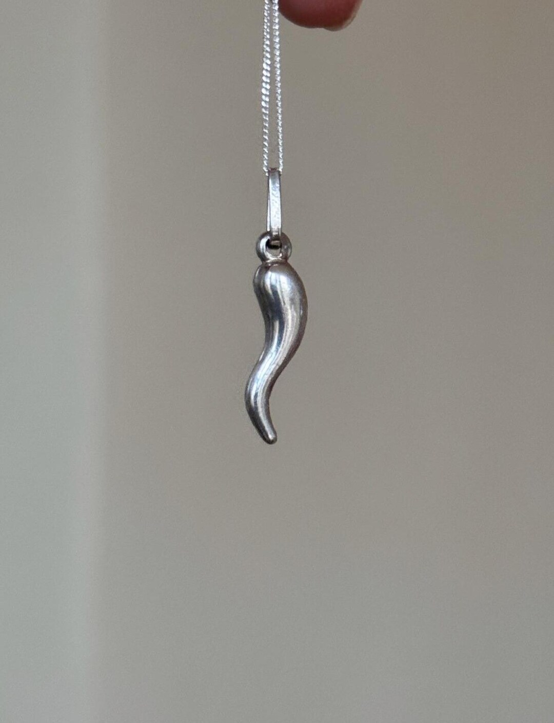 Vintage Sterling Silver Cornicello Horn of Life Charm With 18" Chain ...