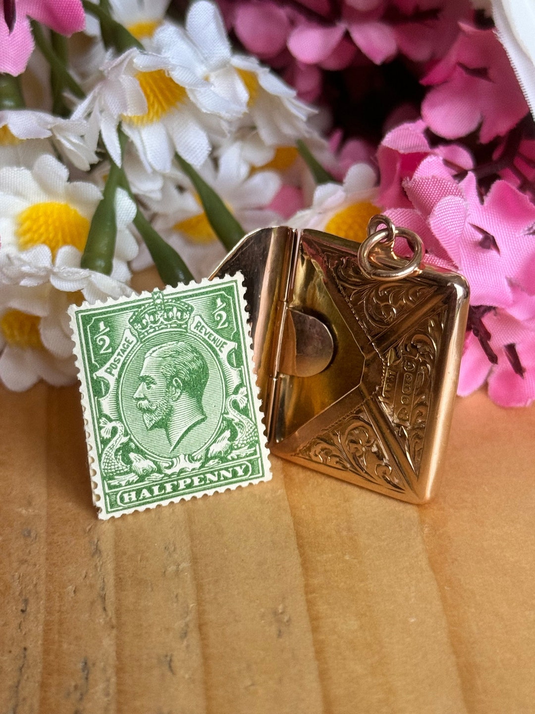 Art Deco 1928 9ct Gold Chester Assay Stamp Holder Pendant - Etsy