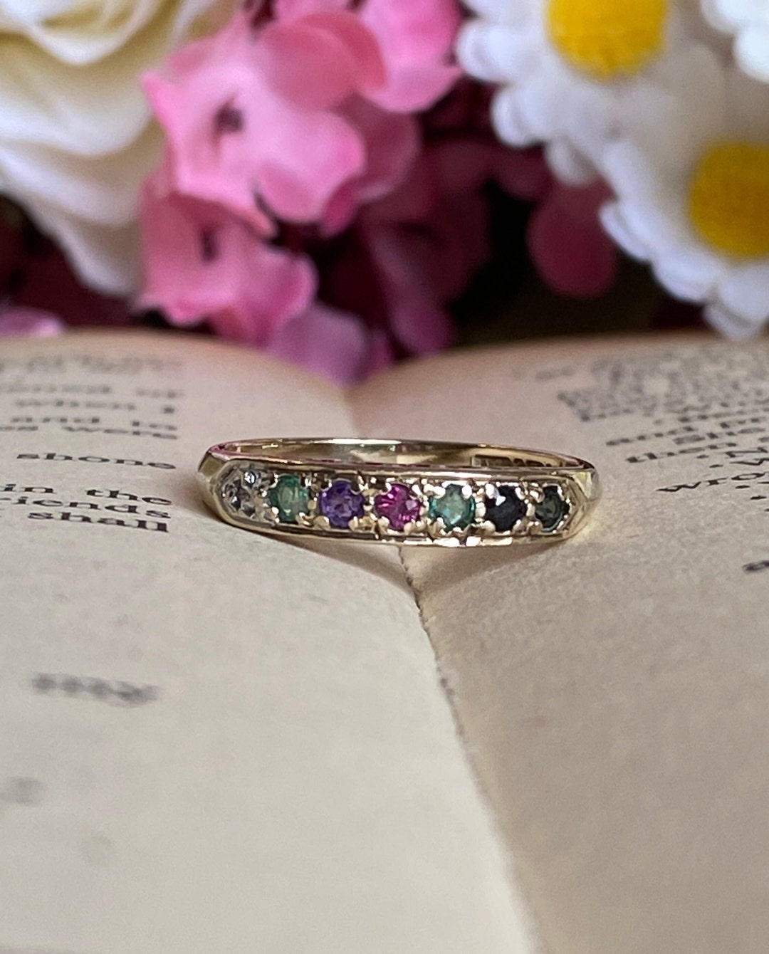 Vintage 9ct Gold Acrostic 'DEAREST' Gemstone Ring - Etsy