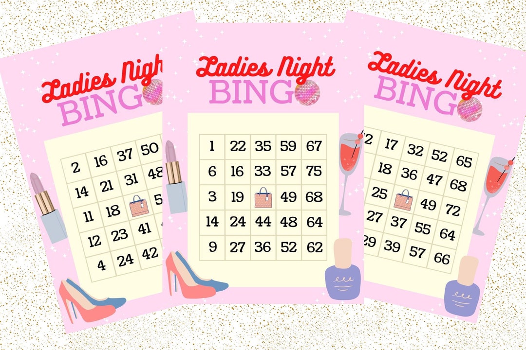 50 Ladies Night Bingo Cards With Numbers Markers Included - Etsy
