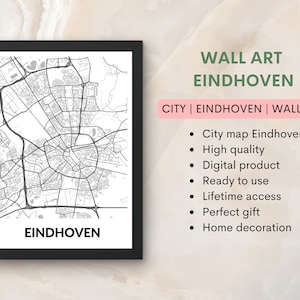 Eindhoven City Map Wall Art | Digital Download - Etsy