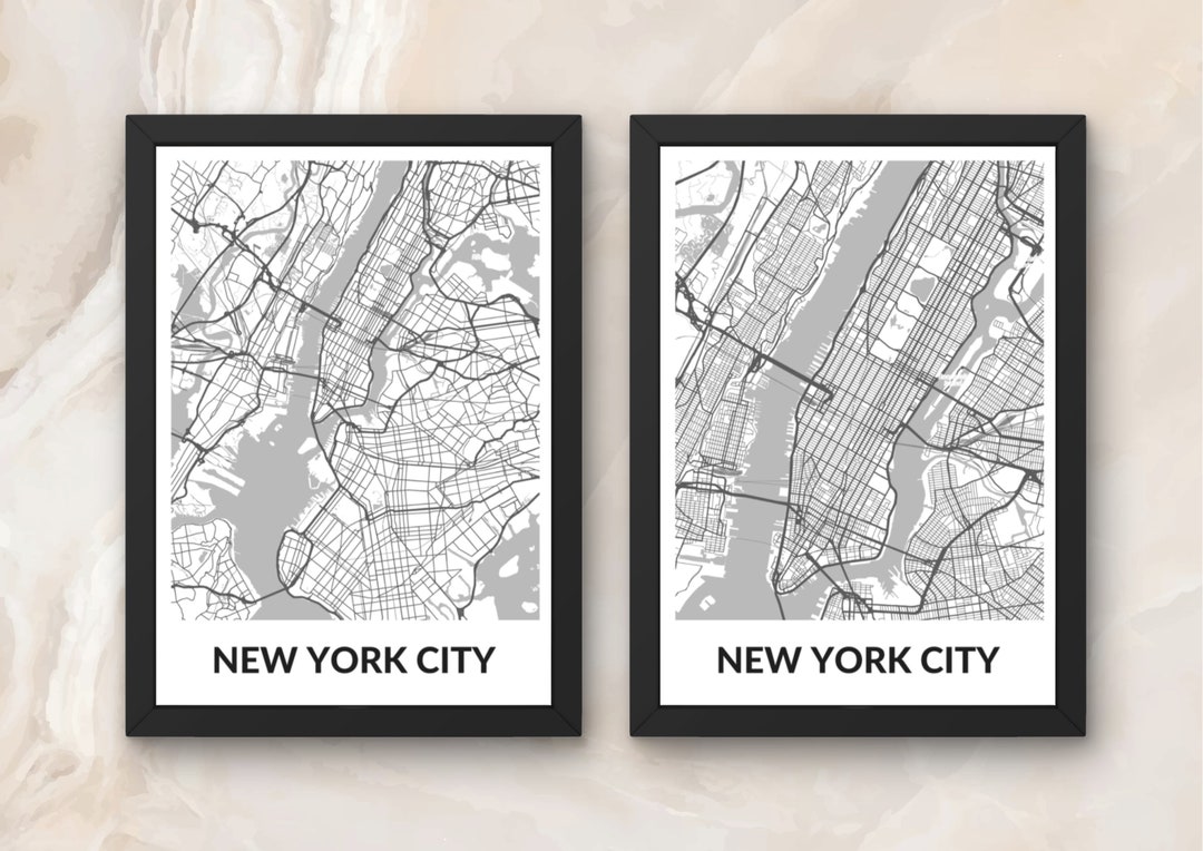 New York City Map Wall Art | Digital Download - Etsy