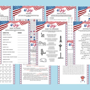 4th of July Printable Games Pack Fun-filled Activities for Independence ...