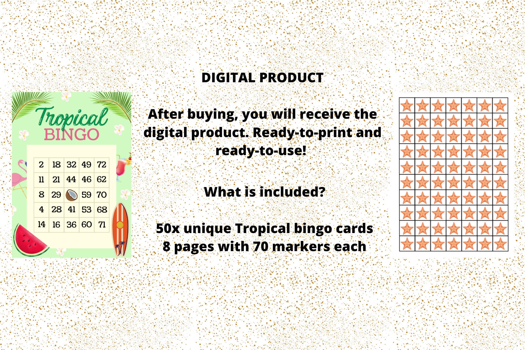 50 Tropical Bingo Cards INSTANT DOWNLOAD Perfect for Tropical - Etsy