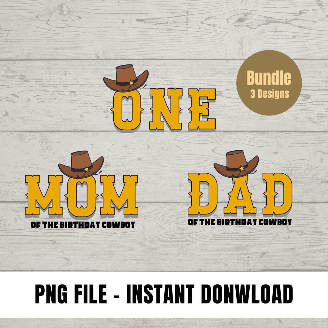 Western Birthday Family Bundle Png Mom of the Birthday Cowboy Png ...