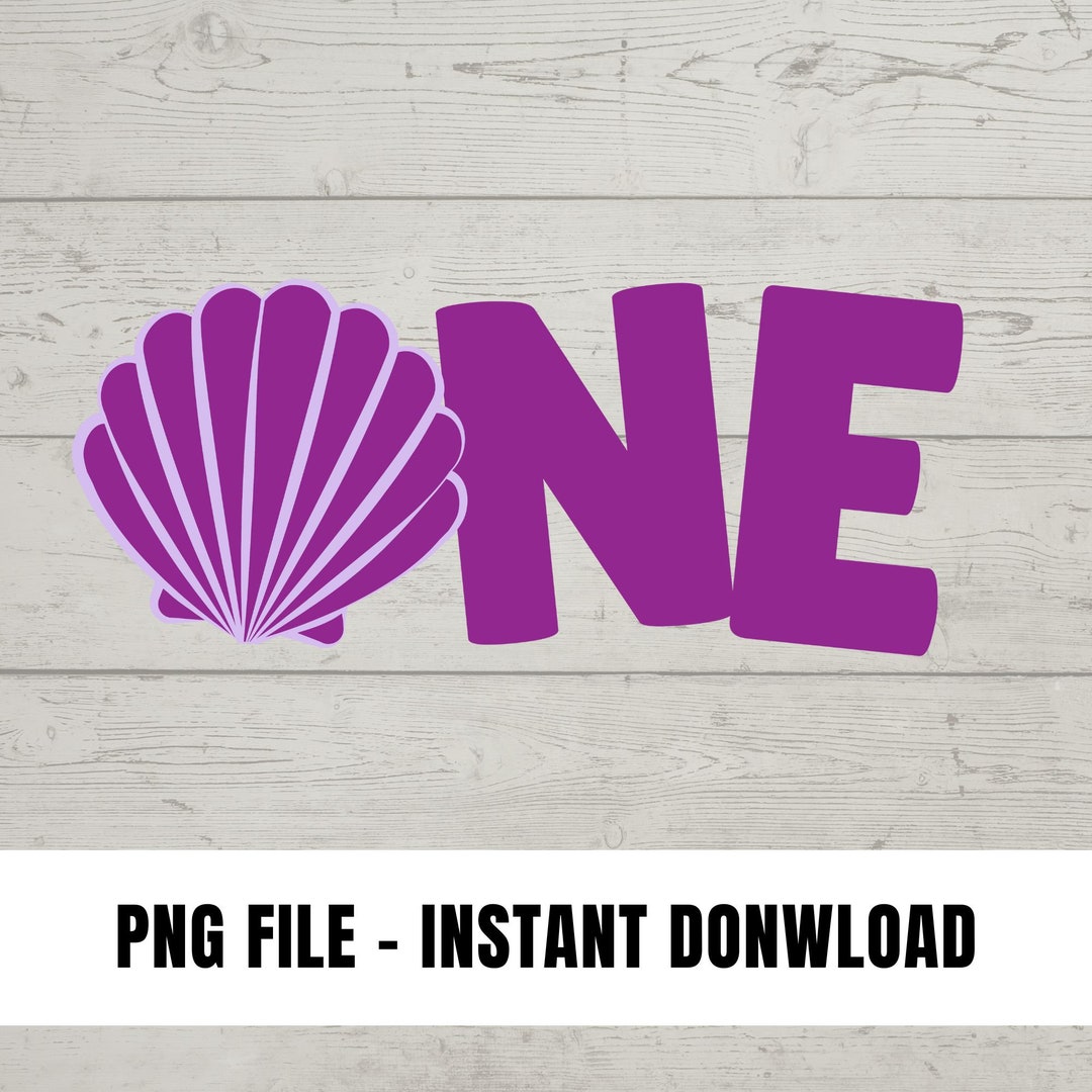 One Mermaid Style PNG, First Birthday, Printable Digital, Seashell ...