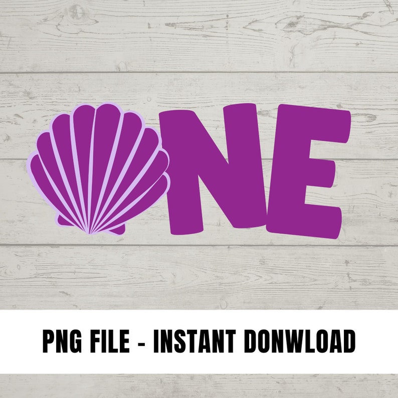 One Mermaid Style PNG, First Birthday, Printable Digital, Seashell ...
