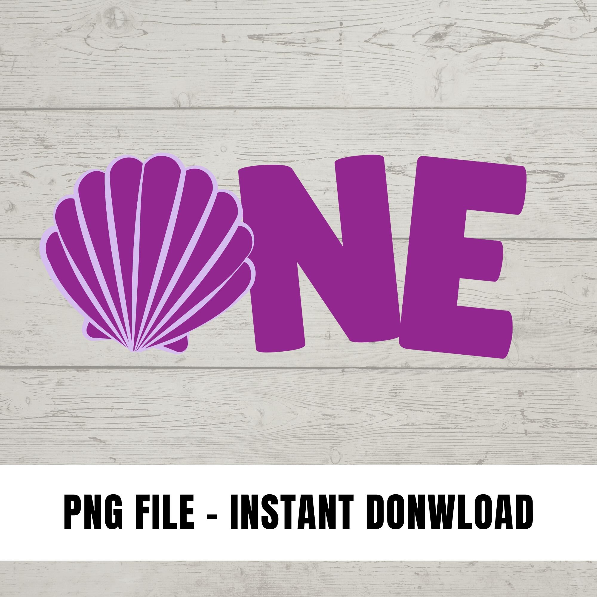 One Mermaid Style PNG, First Birthday, Printable Digital, Seashell ...