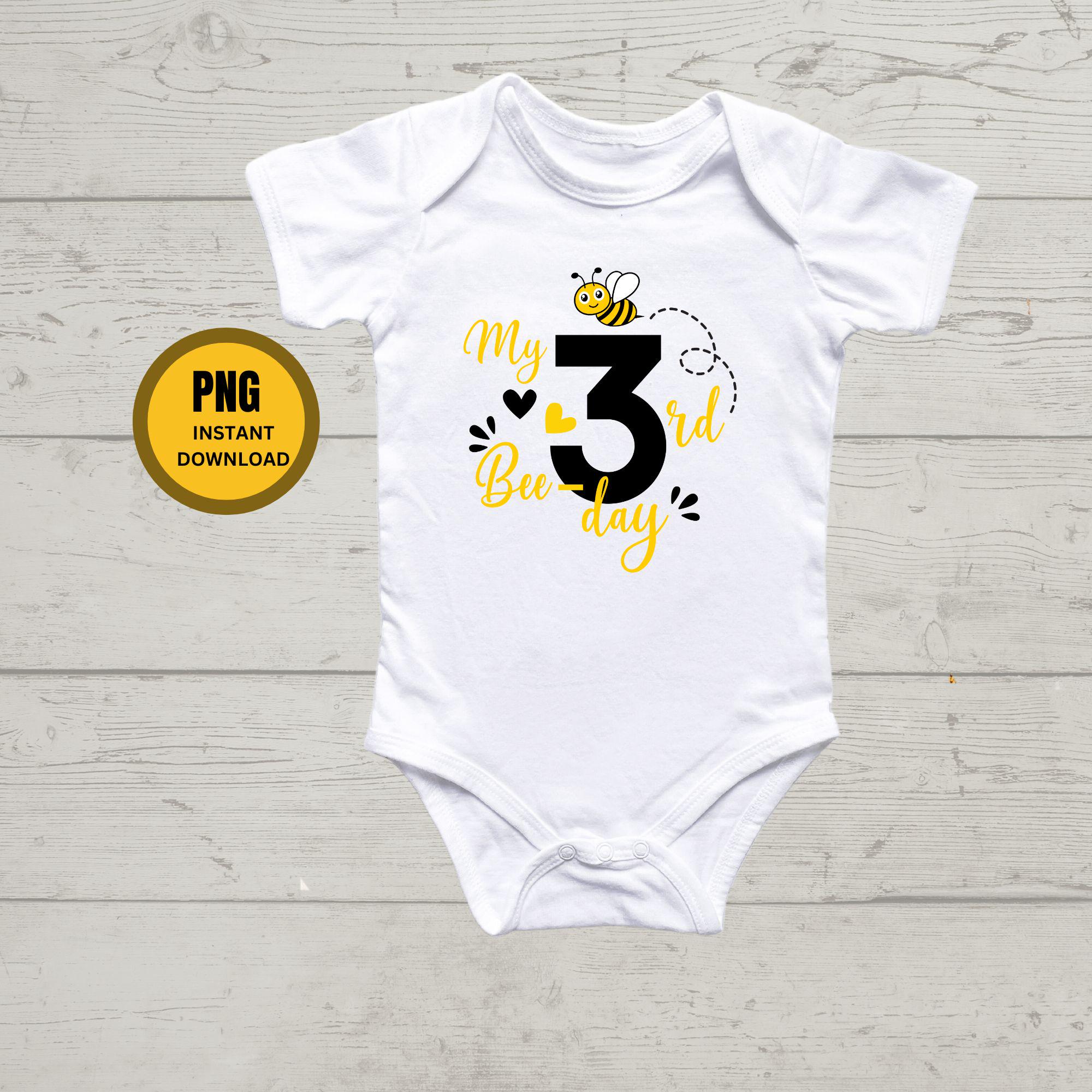 My 3rd Bee-day PNG, Bee Theme 3rd Birthday Png, Girls 3rd Bee-day Png ...