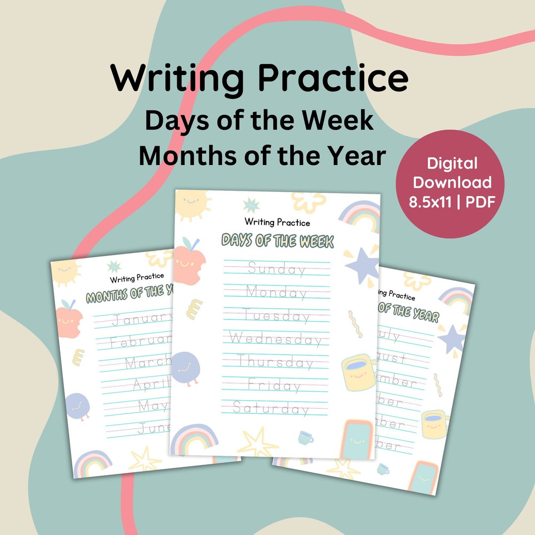 Trace Days of the Week Printable Worksheet Days Name Tracing Activity ...