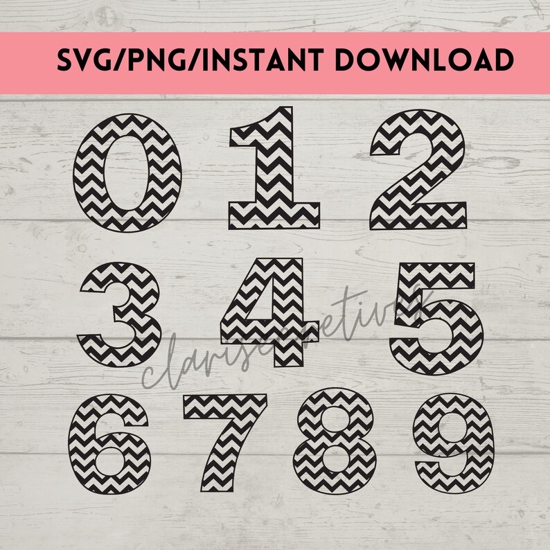 Chevron Numbers Svg Files for Cricut - Etsy