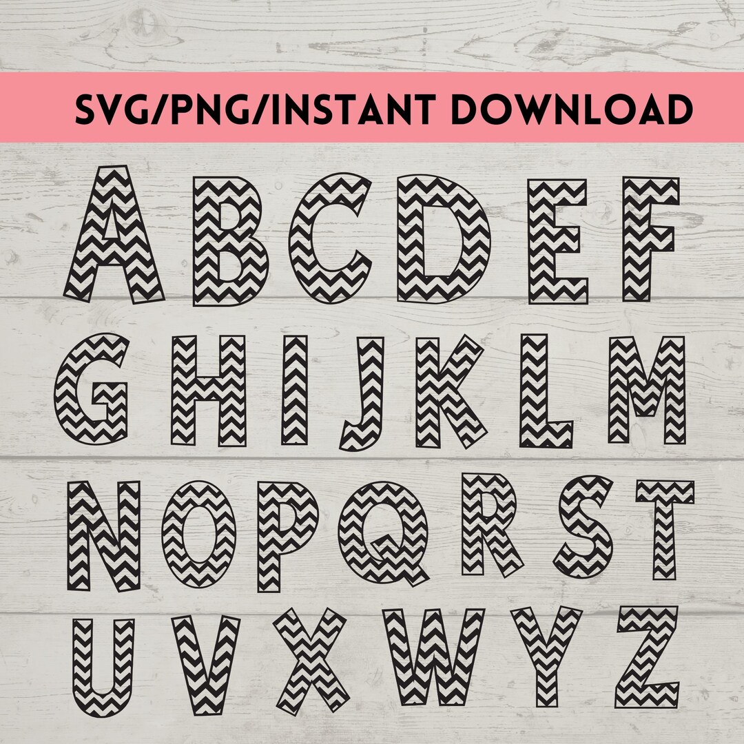 Chevron Alphabet Letter | Chevron Clip Art | Resizable and Printable ...