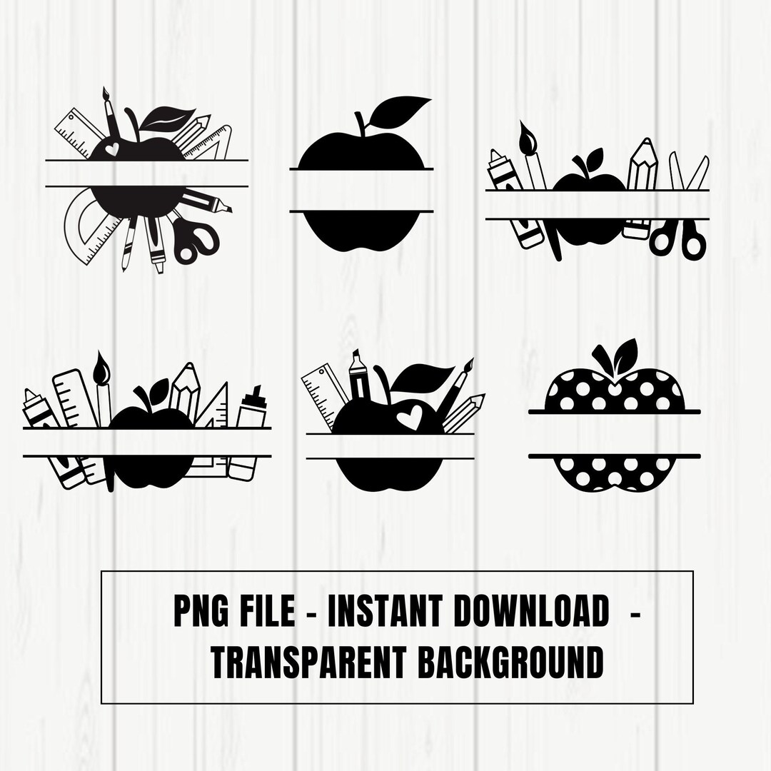 Teacher Split Monogram Bundle PNG Files for Cutting Machines, Digital ...
