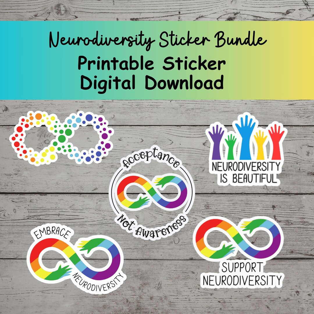 Neurodiversity Sticker, ADHD and Autism Sticker, Rainbow Infinity ...