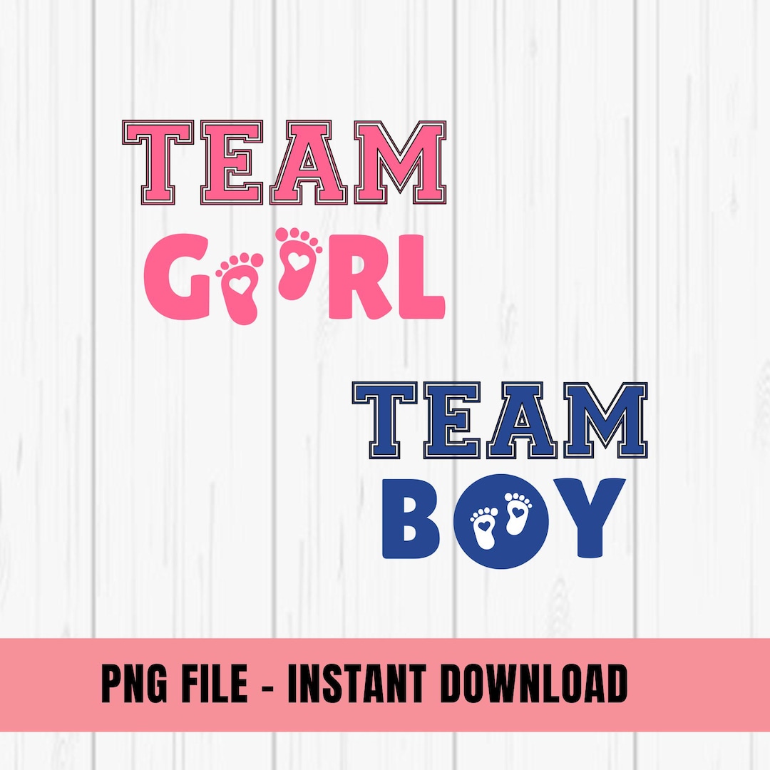 Team Boy PNG, Team Girl PNG, Gender Reveal Png, Baby Announcement Png ...