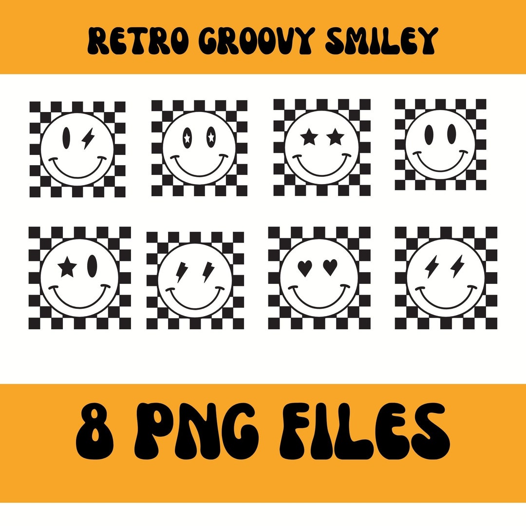 Retro Checkered Smiley PNG | Checkered Pattern PNG | Smiley Face PNG - Etsy