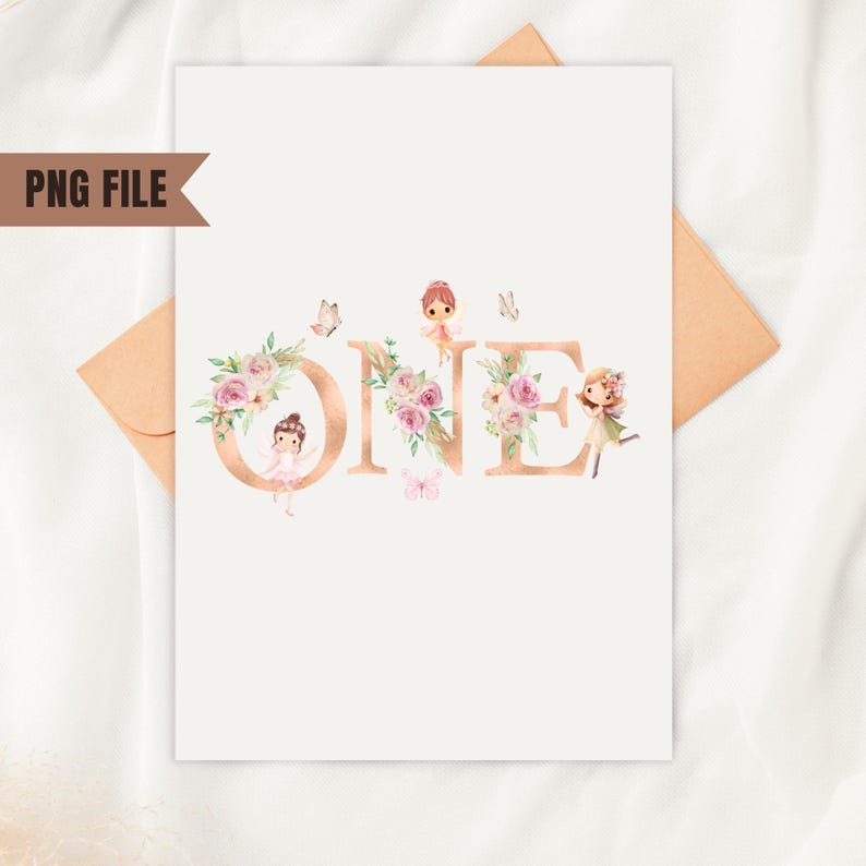 Watercolor One Fairies PNG, Fairies Sublimation Design, Fairy Birthday ...
