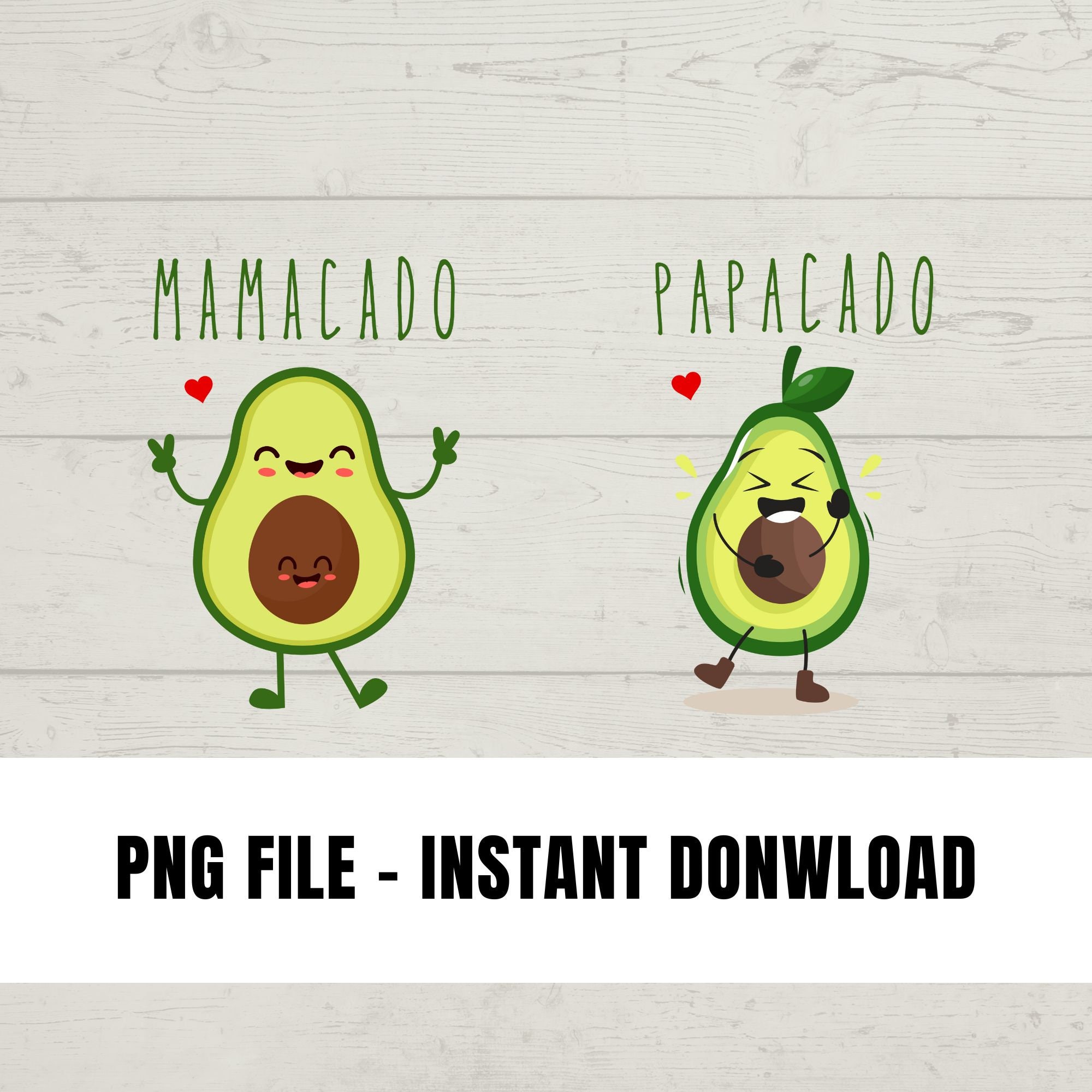Mamacado PNG, Papacado Png, Avocado Couple Pregnancy Announcement Png ...