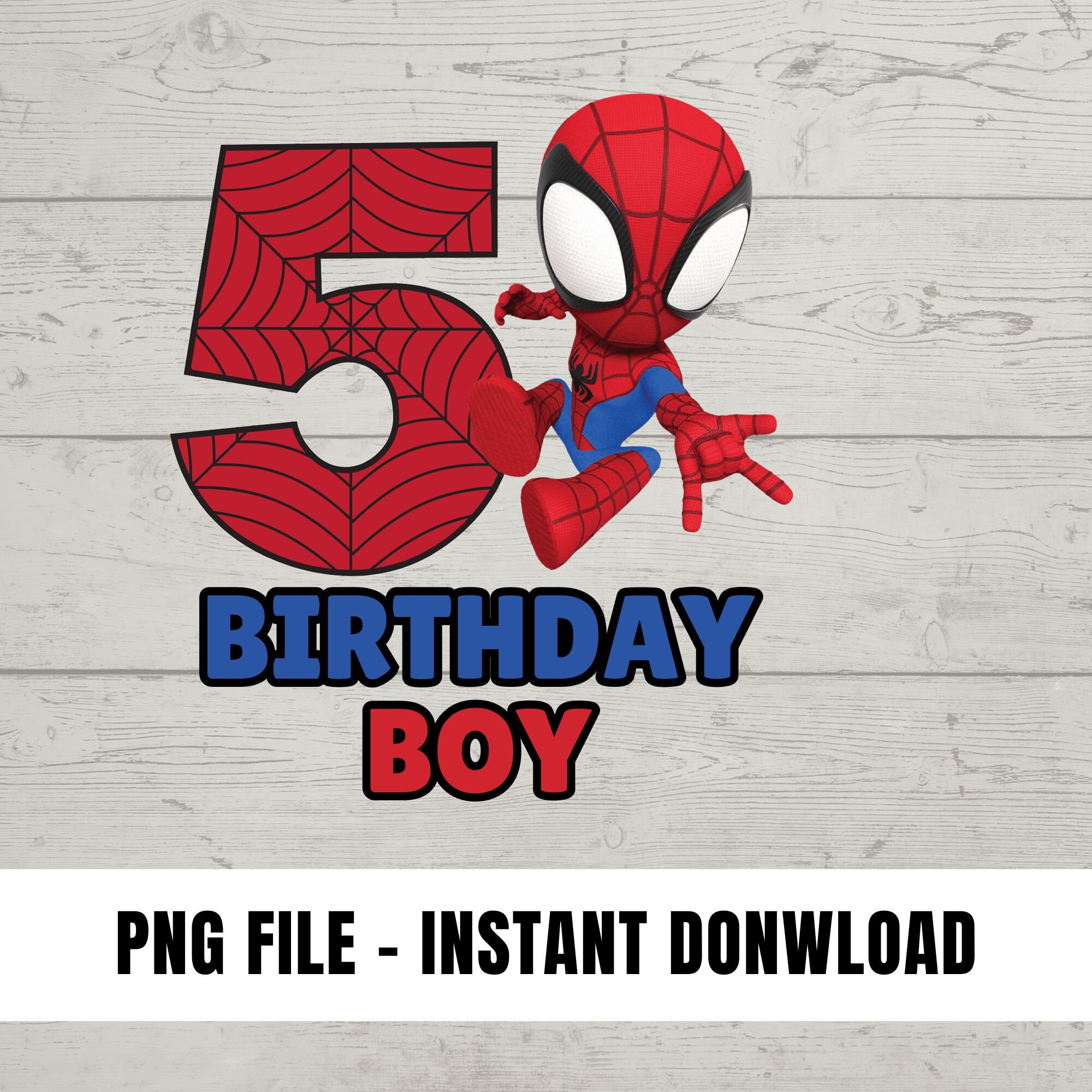 5th Spider Birthday Boy PNG, Birthday Clipart, Spider Birthday Boy ...