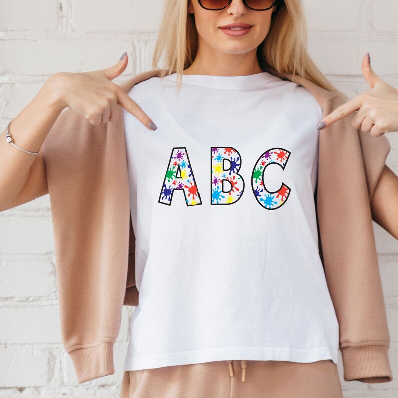 Colorful Splashed Digital Alphabet Numbers, Paint Splatter Alphabet and ...