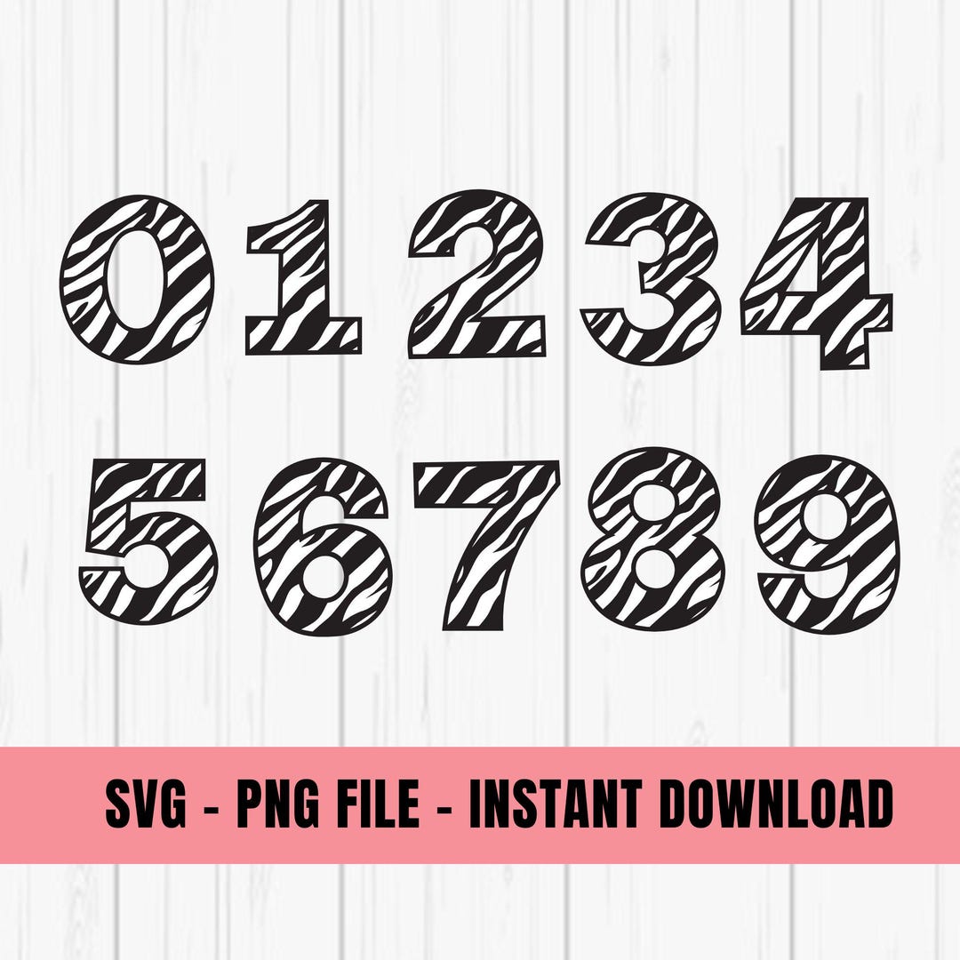 Zebra Number SVG, Zebra Number 0-9 PNG, Number SVG, Number 0-9 Png ...