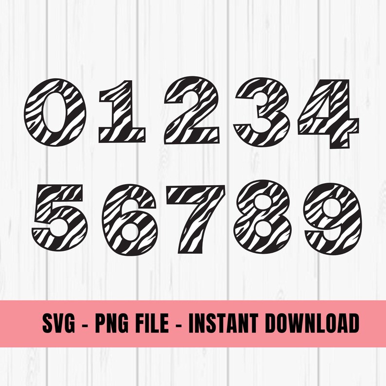 Zebra Number SVG, Zebra Number 0-9 PNG, Number SVG, Number 0-9 Png ...