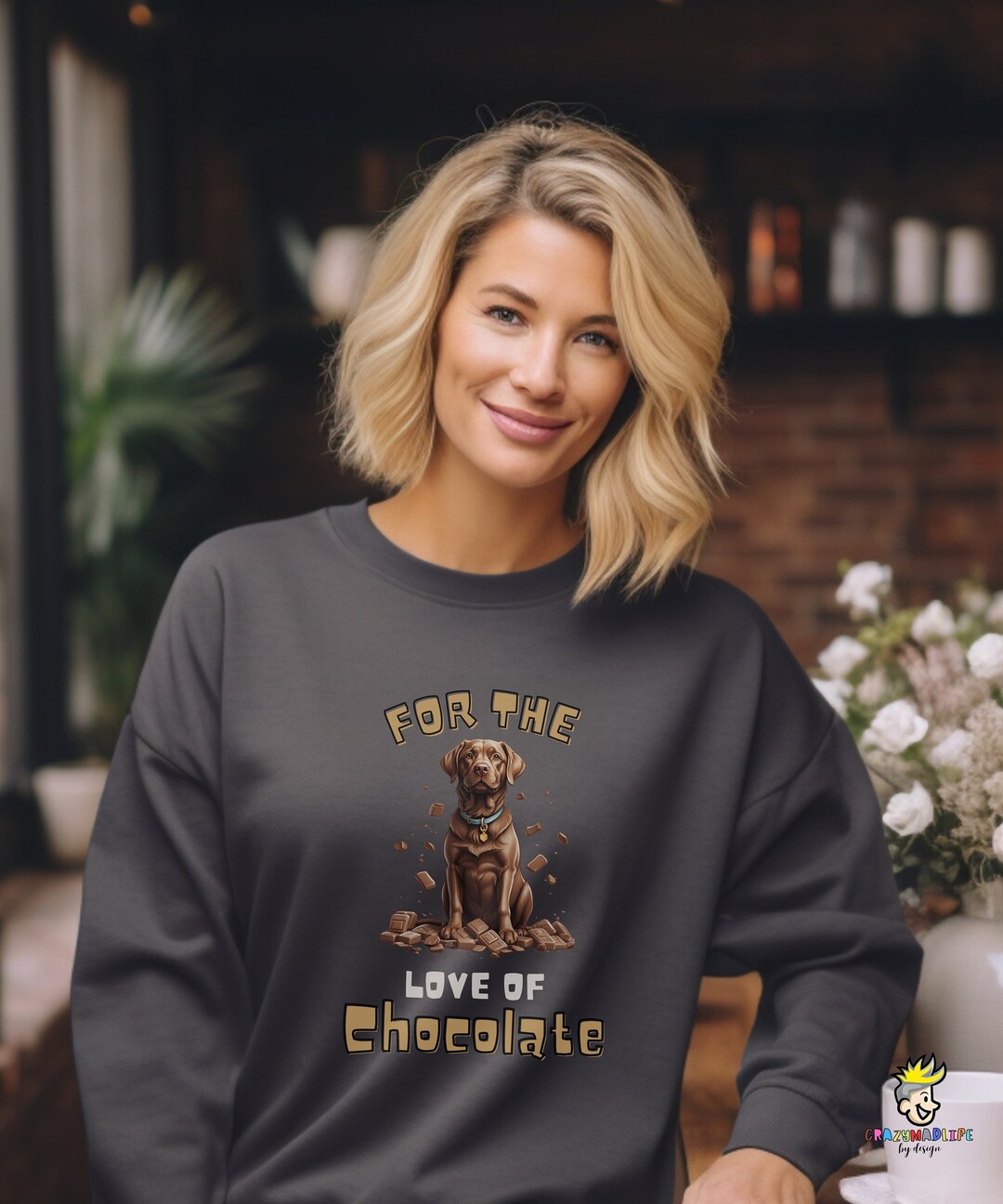 Chocolate Labrador Sweatshirt: Dog Mom/dad Gift - Etsy