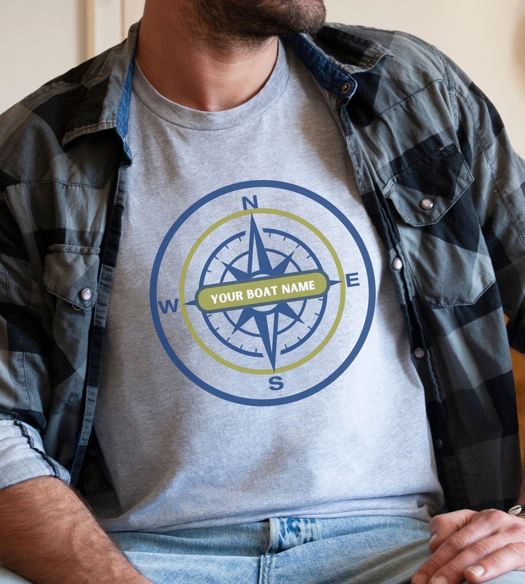 Personalized Compass T-shirt: Custom Boat Name Nautical Gift - Etsy