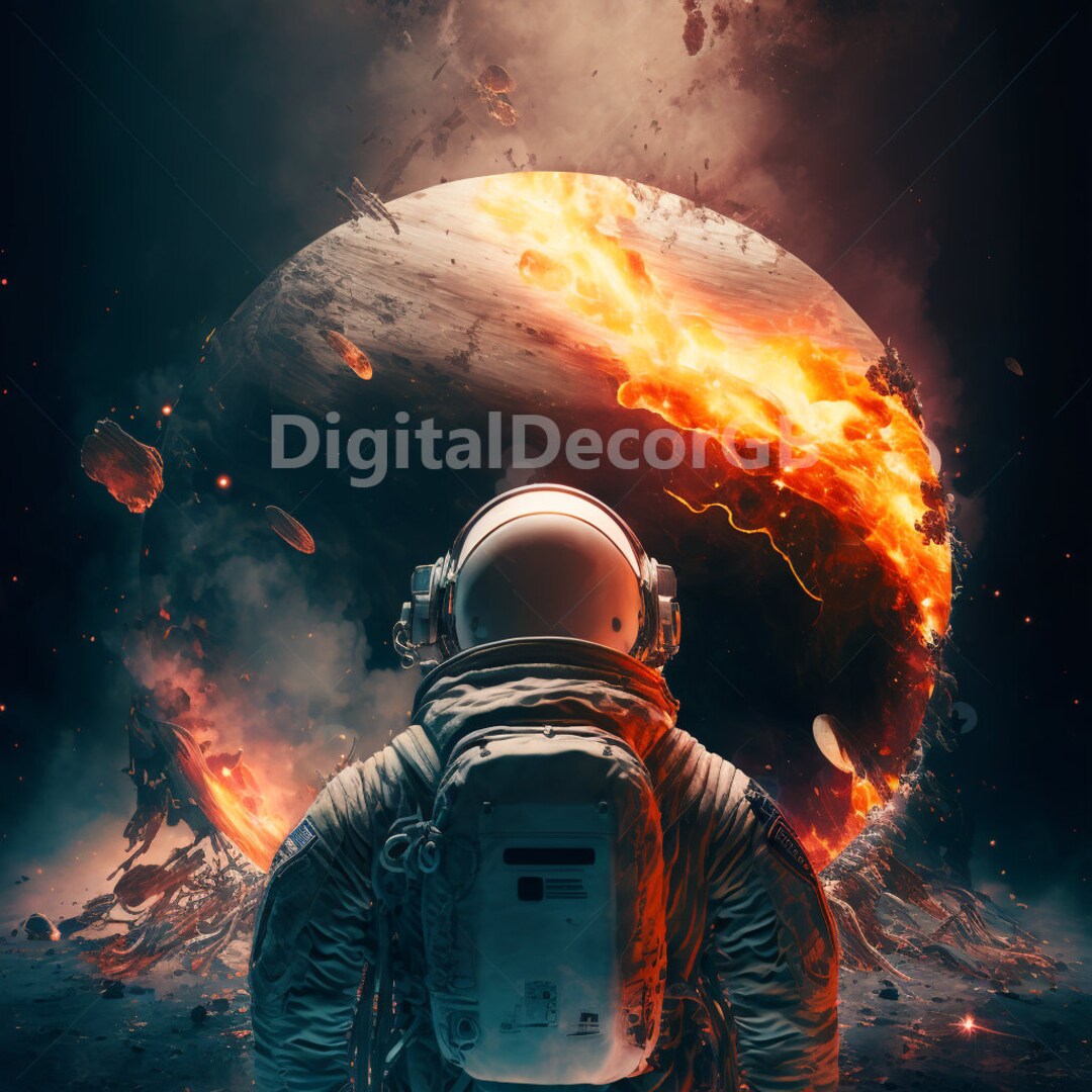 Astronaut Art 4K | Digital Download | Astronaut in Space | Exploding ...