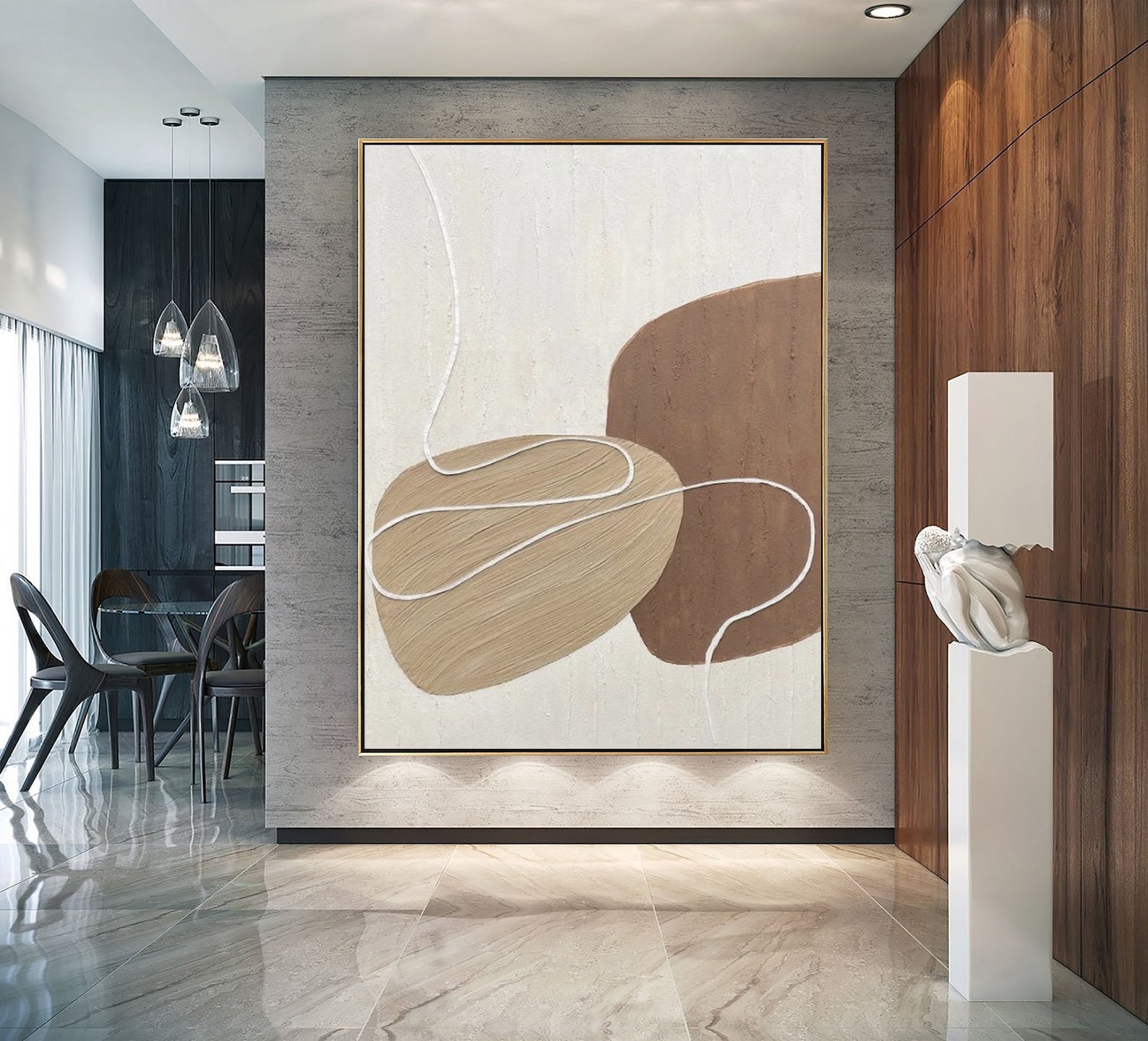 Beige and White Abstract Painting Canvas,minimalist Abstract Painting ...