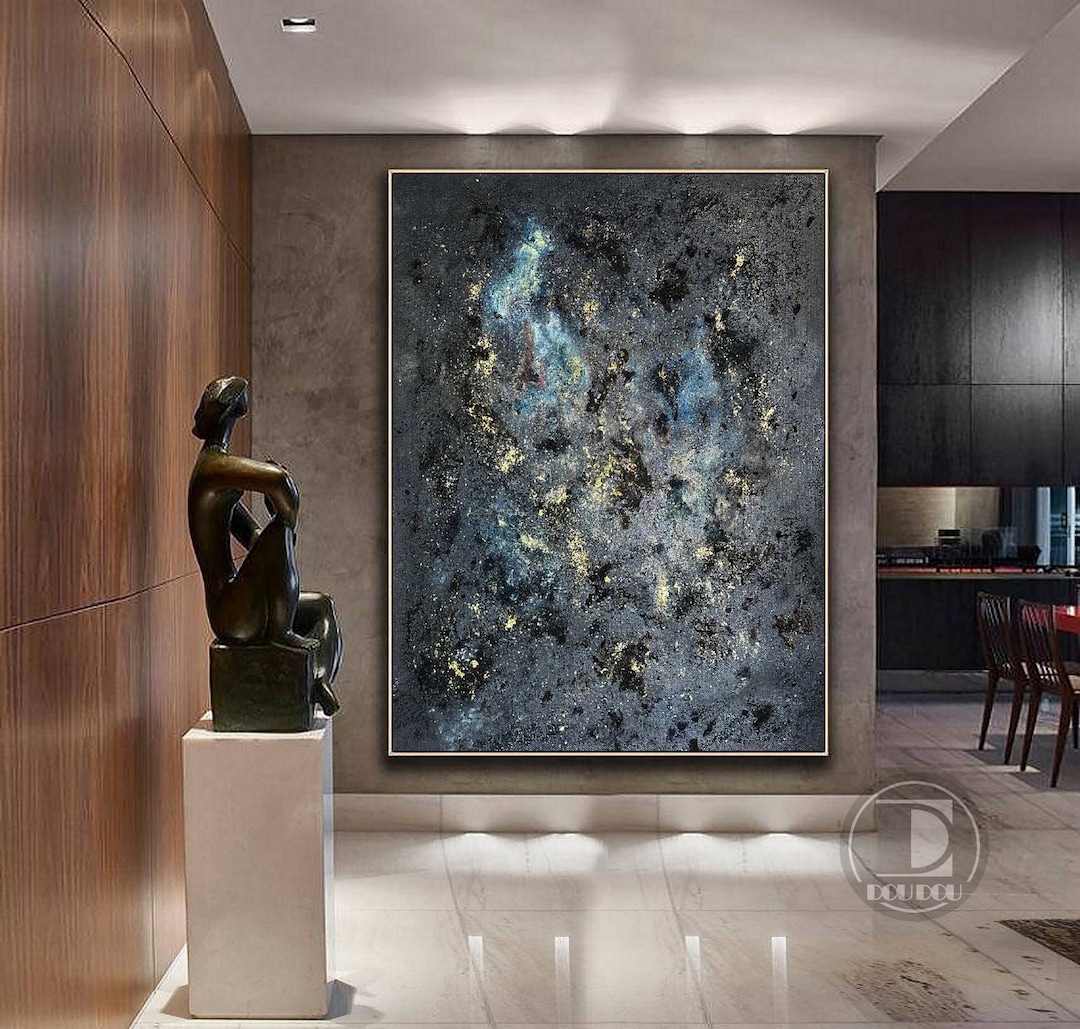 Large Starry Sky Abstract Painting on Canvas,galaxy Painting,textured ...