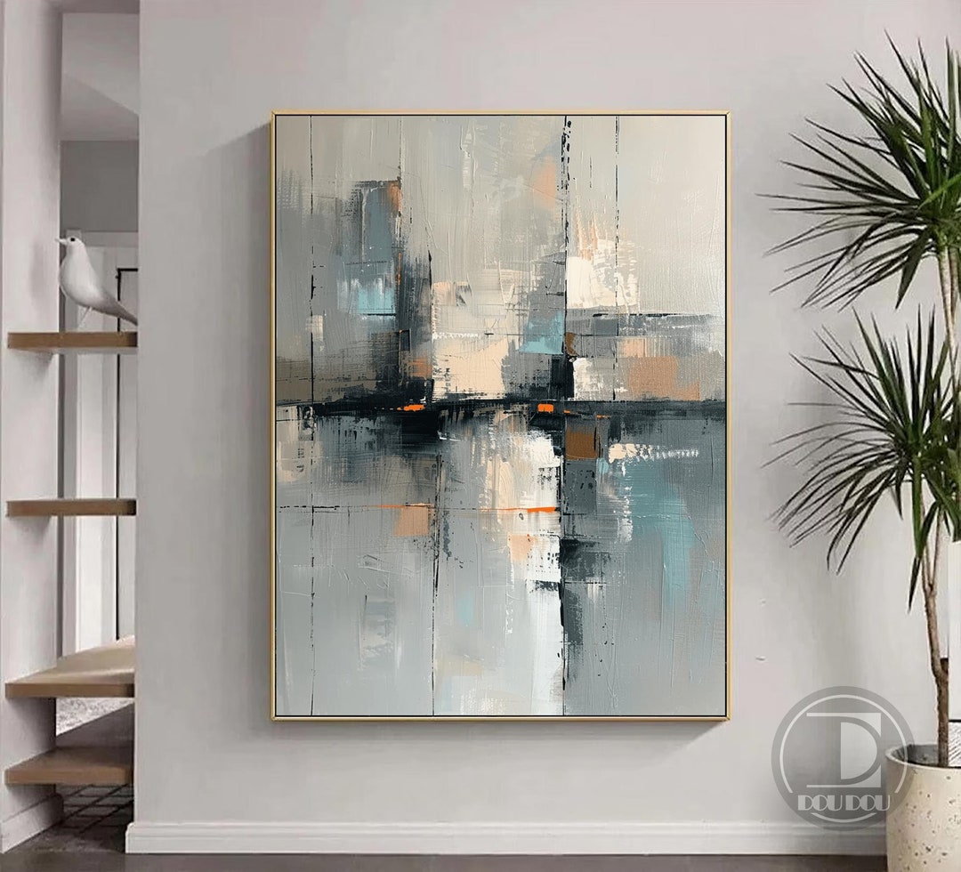 Large Neutral Abstract Painting on Canvas,textured Wall Art,modern ...