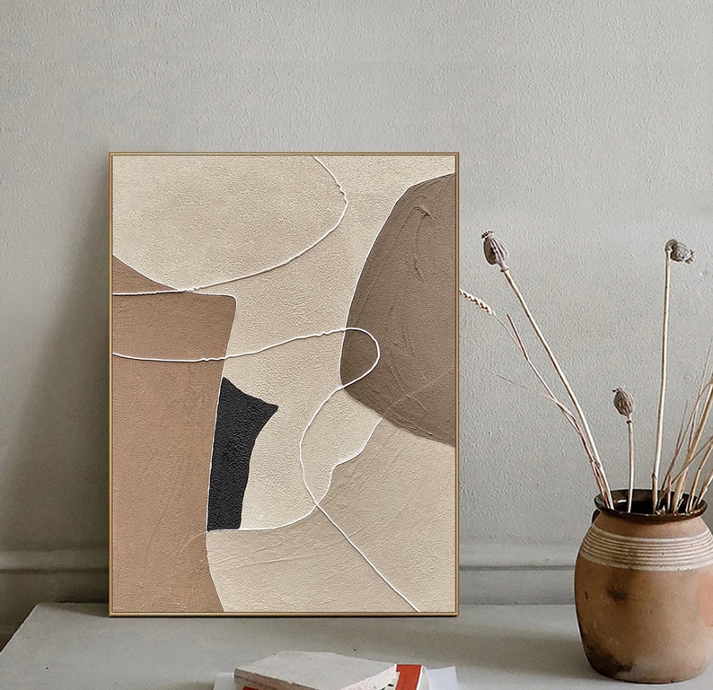 Beige und Braun Abstrakte Malerei auf Leinwand Wabi Sabi - Etsy.de