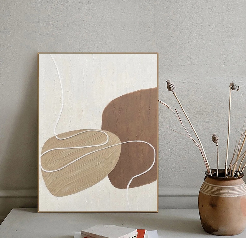 Beige and White Abstract Painting Canvas,minimalist Abstract Painting ...