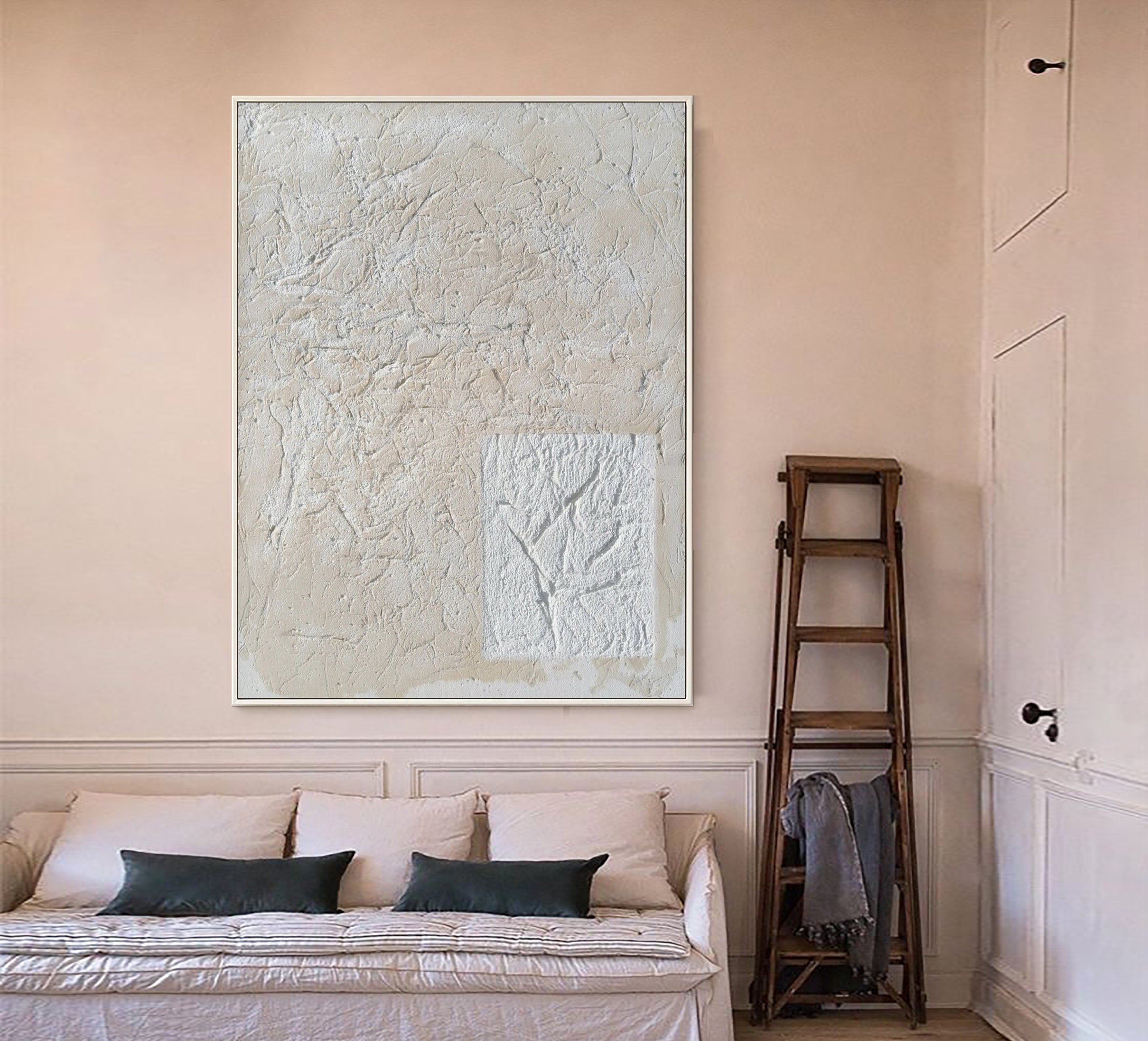 Beige White Abstract Painting,original Minimalist Abstract Painting ...