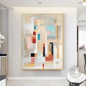 Neutral Color Abstract Painting Large Modern Palette Knife Texture ...