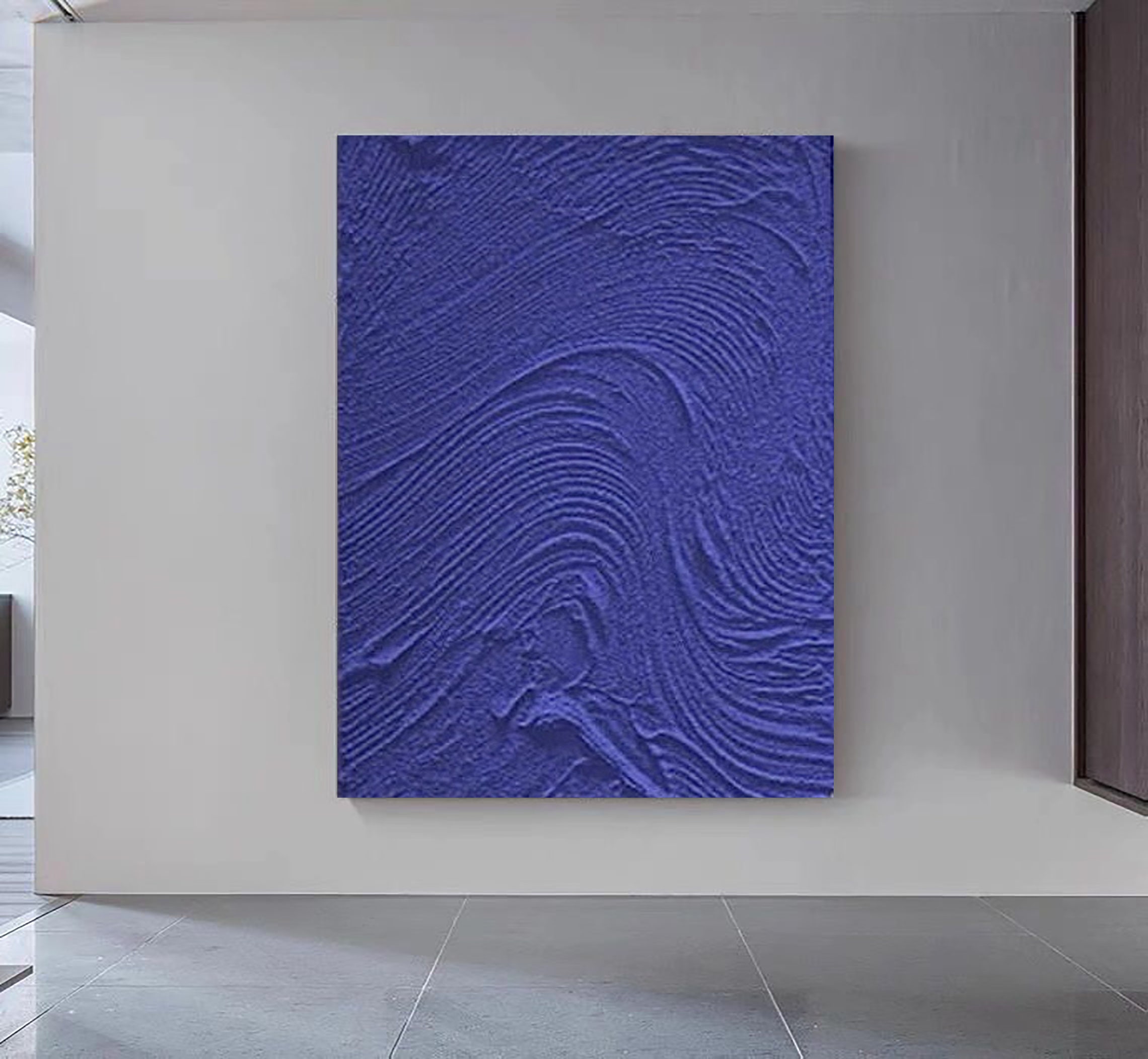 Blue Abstract Textured Painting on Canvasblue 3d Textured - Etsy