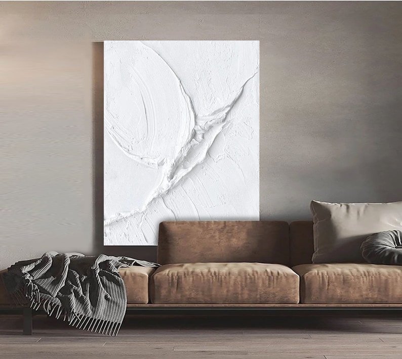 White 3d Textured Wall Art,white Wall Art,white 3d Textured Art,white Plaster Wall Art,white ...