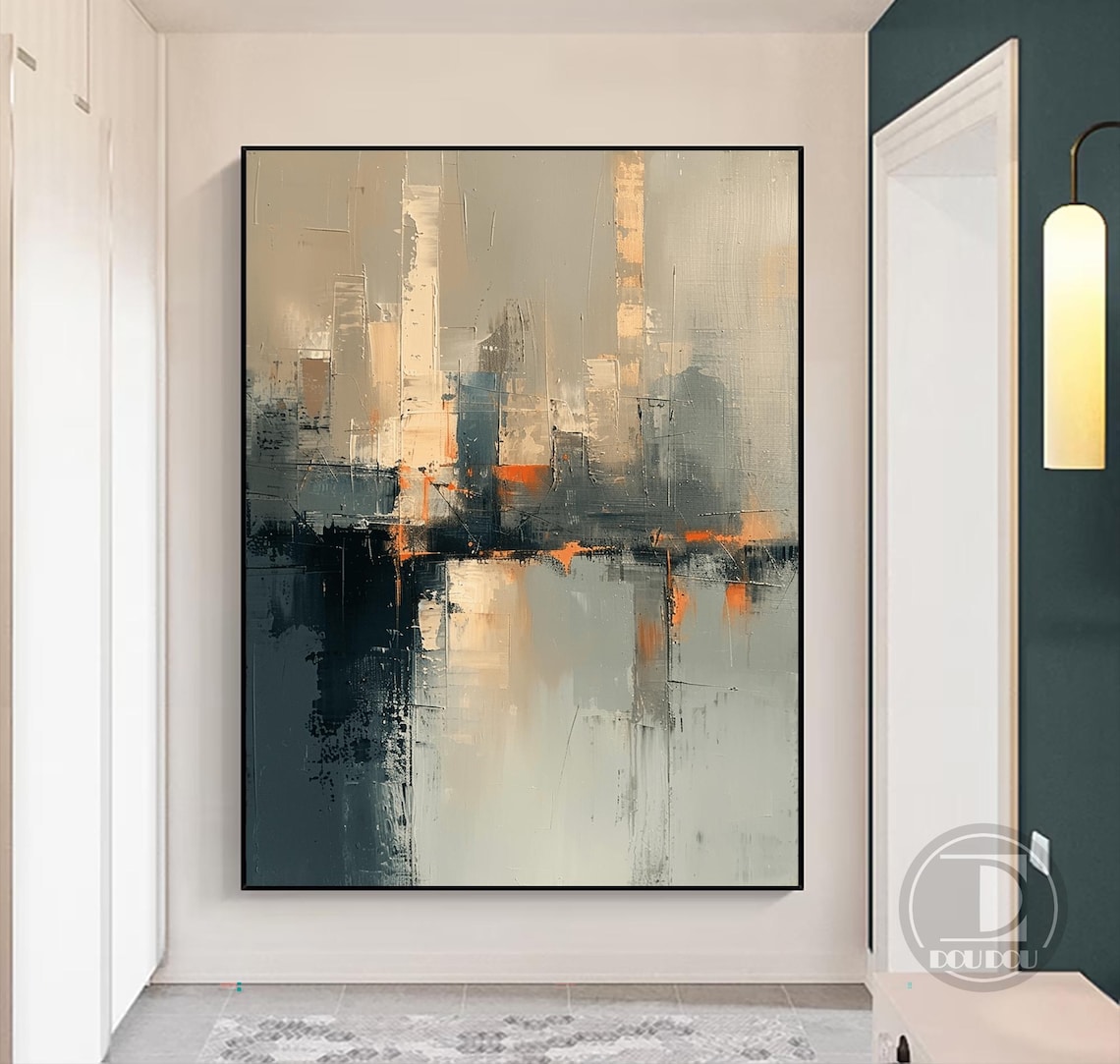 Large Neutral Abstract Painting on Canvas,textured Wall Art ...